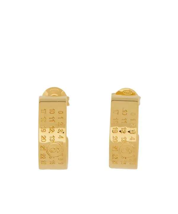 MAISON MARGIELA Numeric Engraved Hoop Earrings - Yellow