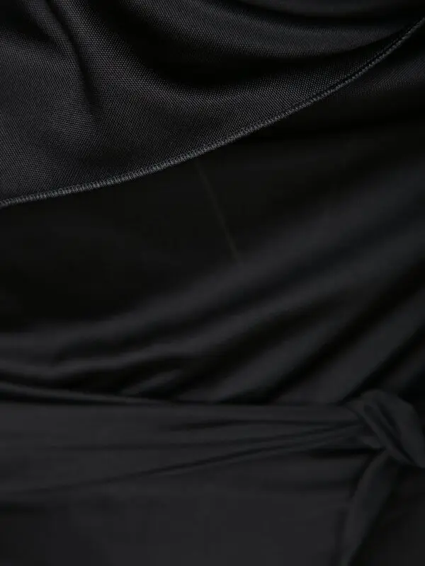 Dsquared2 Cowl Neck Asymmetrical Hem Midi Dress - Black