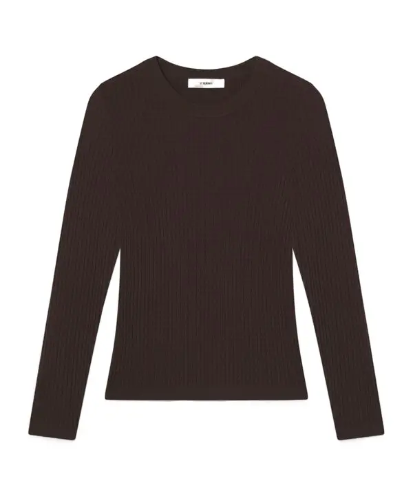 FRAME Fine Cable Knit Sweater - Black
