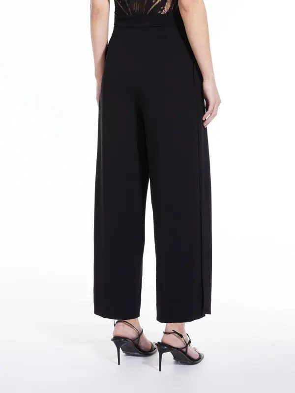 Max Mara Wide-legged Casual Pants With Front Pleats And Slit Hems