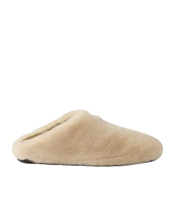 Prada Triangle Logo Mules - Beige
