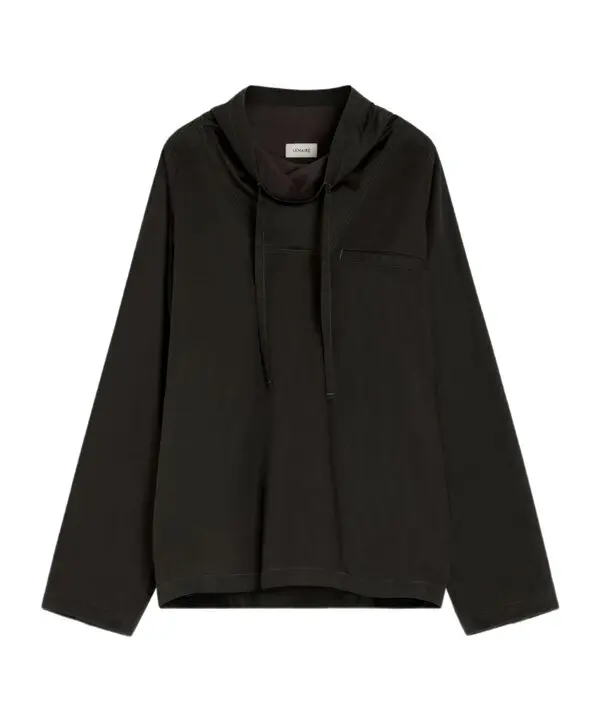 LEMAIRE Long Sleeve Drawstring Sweatshirt - Brown