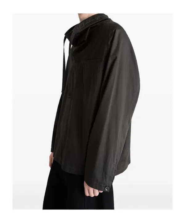 LEMAIRE Long Sleeve Drawstring Sweatshirt - Brown
