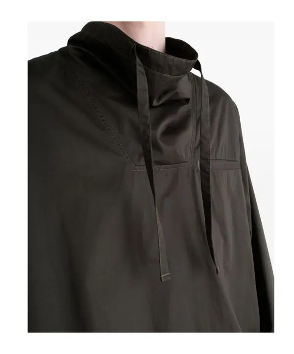 LEMAIRE Long Sleeve Drawstring Sweatshirt - Brown
