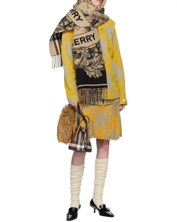 Burberry Mini Tb Drawstring Bucket Bag