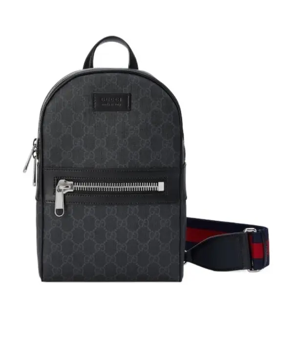 Gucci Gg Monogram Backpack - Black