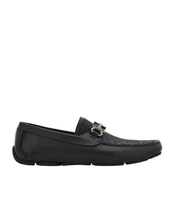FERRAGAMO Penny Driver Loafers - Black