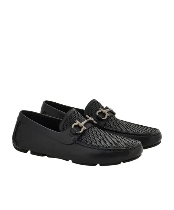 FERRAGAMO Penny Driver Loafers - Black