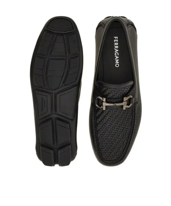 FERRAGAMO Penny Driver Loafers - Black