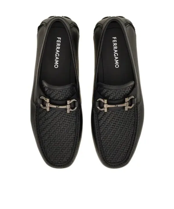 FERRAGAMO Penny Driver Loafers - Black