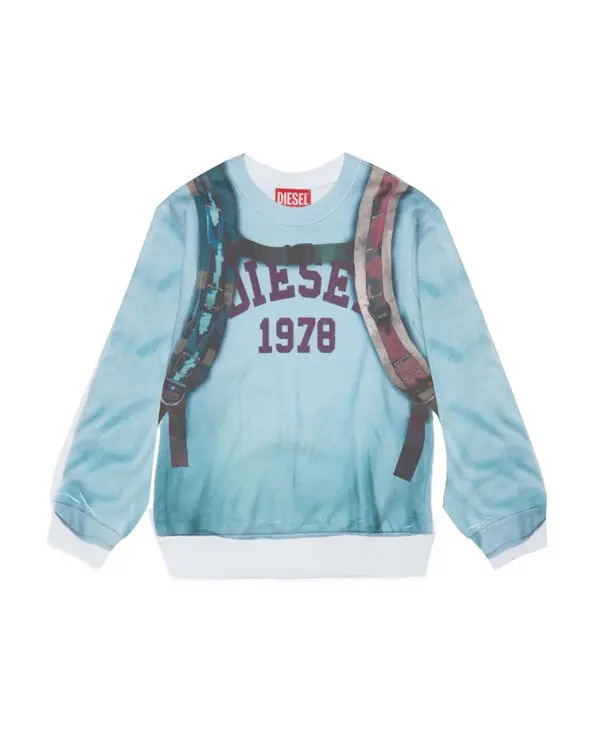 DIESEL® Trompe L'oeil Print Crew Neck Sweater