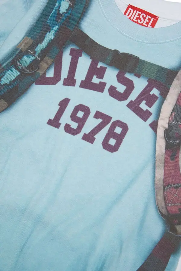 DIESEL® Trompe L'oeil Print Crew Neck Sweater