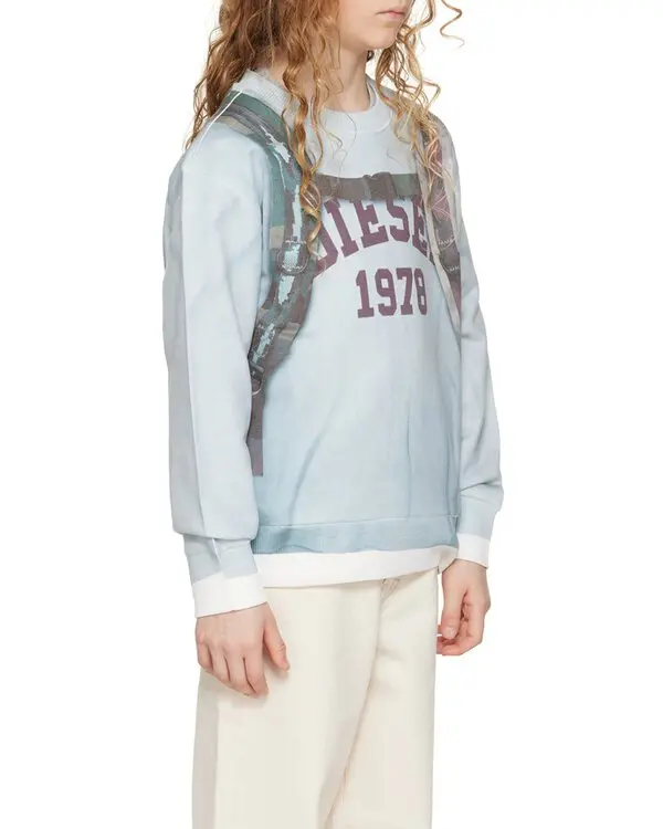 DIESEL® Trompe L'oeil Print Crew Neck Sweater