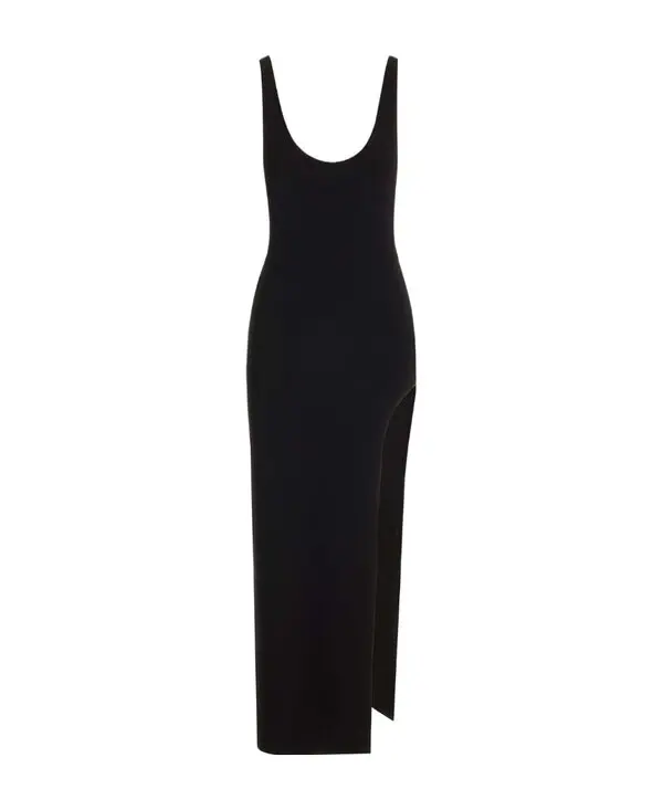 Norma Kamali Marissa Wide Slit Dress - Black