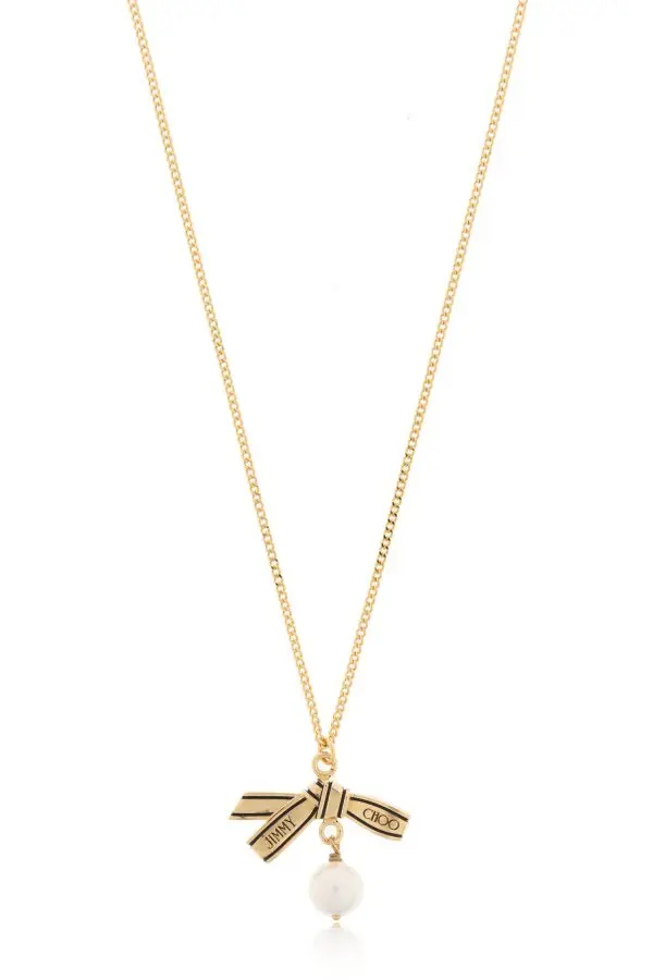 JIMMY CHOO Bow-detailed Necklace - Yellow