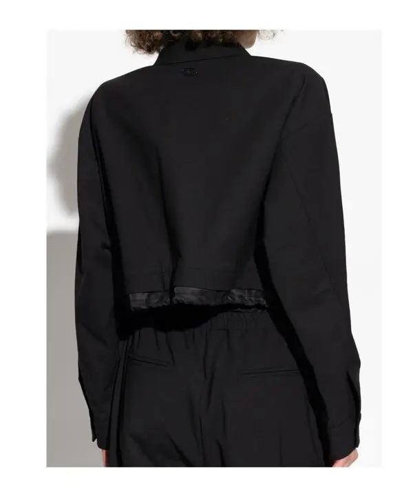 DIESEL® J-ting Cropped Zip-front Jacket With Classic Collar - Black
