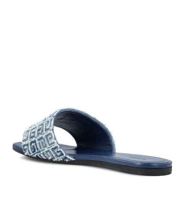 Givenchy 4g Motif Denim Slides