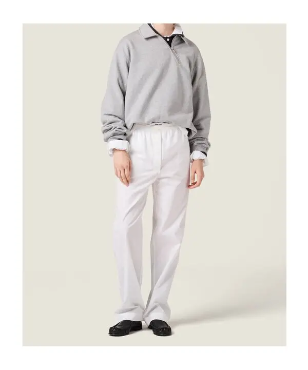 Miu Miu Zippered Cotton Fleece Jacket - Grey