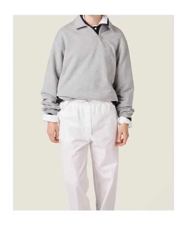 Miu Miu Zippered Cotton Fleece Jacket - Grey