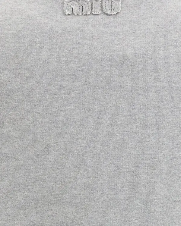 Miu Miu Zippered Cotton Fleece Jacket - Grey