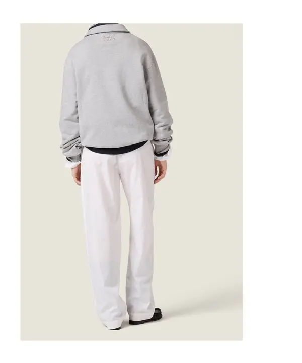 Miu Miu Zippered Cotton Fleece Jacket - Grey