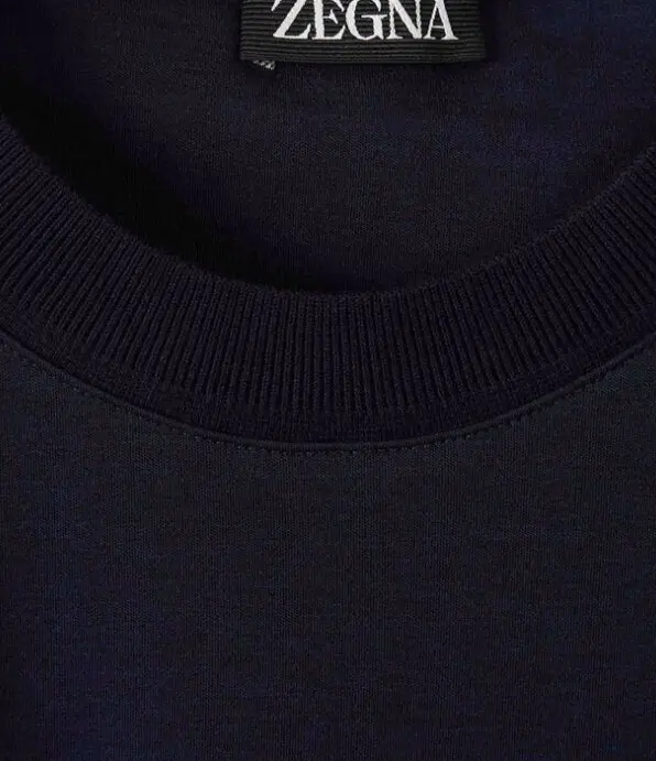 Zegna Round Neck Short Sleeve T-shirt - Black