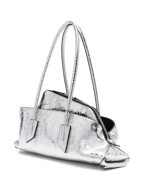 Attico The Crinkled Double-handle Shoulder Bag - Silver
