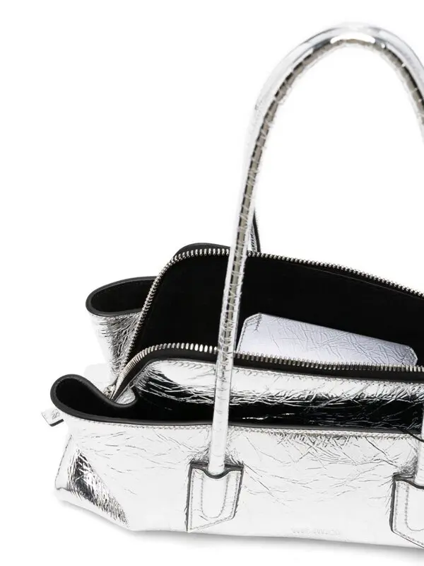 Attico The Crinkled Double-handle Shoulder Bag - Silver