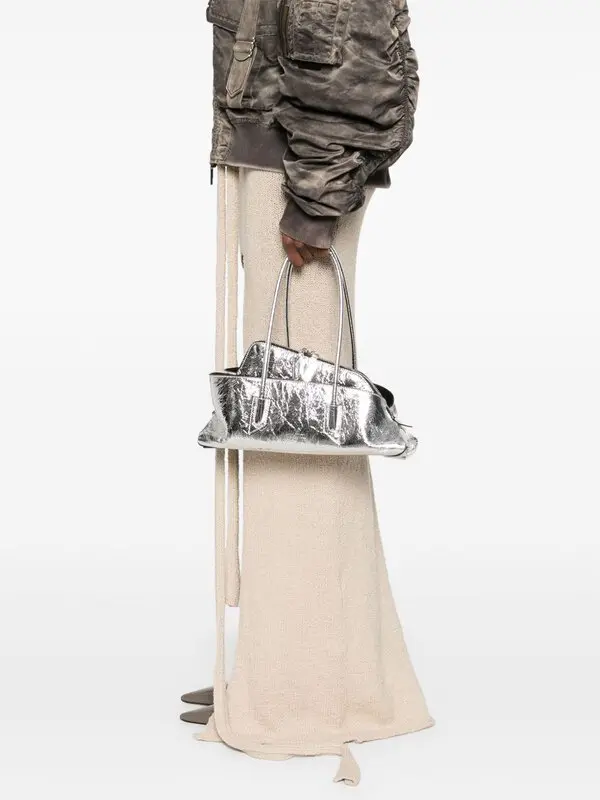 Attico The Crinkled Double-handle Shoulder Bag - Silver