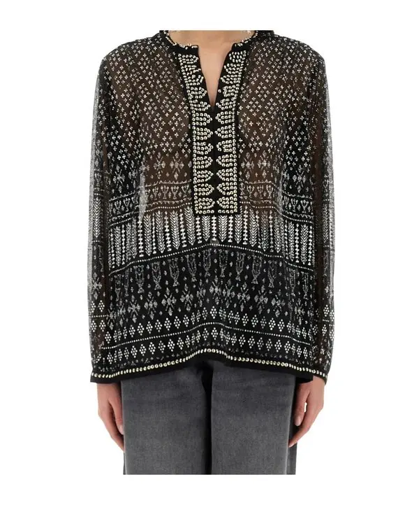 Isabel Marant Étoile Nickie Embellished V-neck Blouse