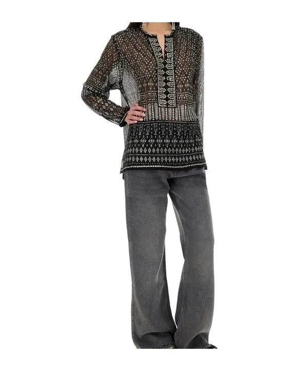 Isabel Marant Étoile Nickie Embellished V-neck Blouse