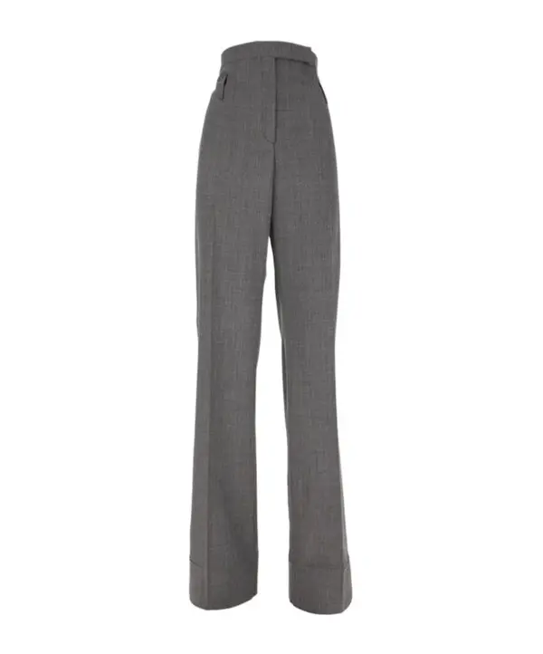 Prada Belted Blend Trousers - Slate Grey