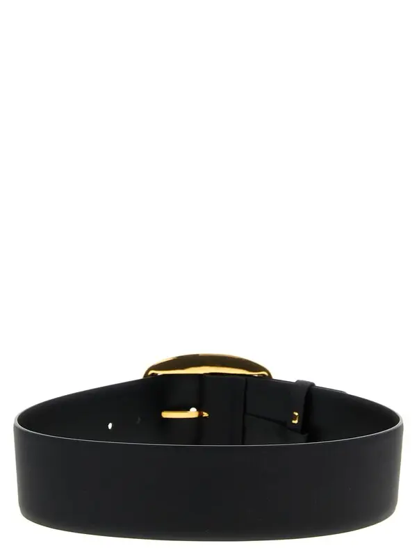 Dolce & Gabbana Leather Belt With Engraved Logo Buckle