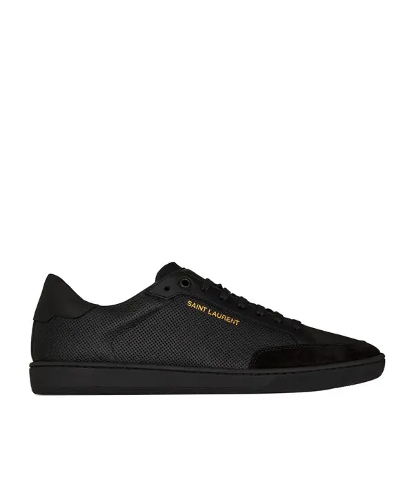 Saint Laurent Court Classic Sl/10 Perforated Sneakers - Black