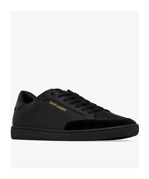 Saint Laurent Court Classic Sl/10 Perforated Sneakers - Black