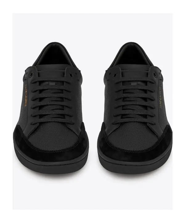 Saint Laurent Court Classic Sl/10 Perforated Sneakers - Black