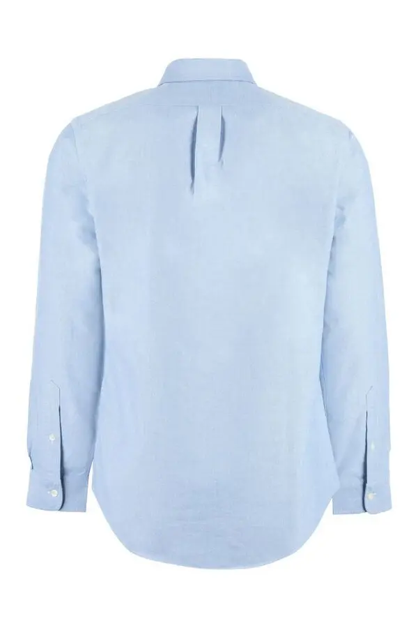 Polo Ralph Lauren Logo Embroidered Curved Hem Shirt - Blue