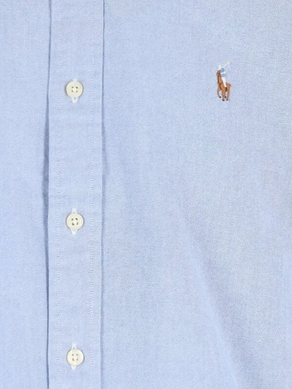Polo Ralph Lauren Logo Embroidered Curved Hem Shirt - Blue