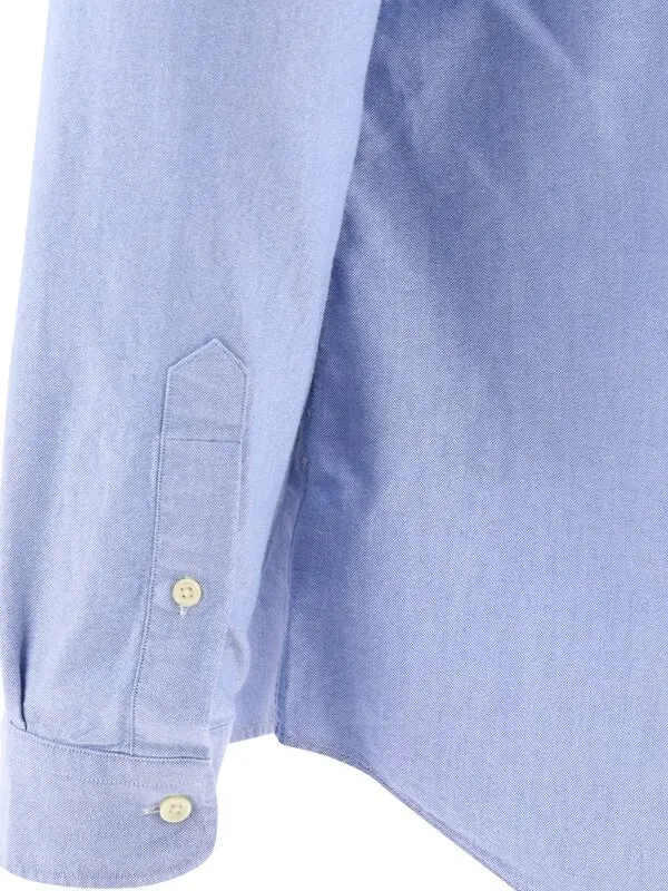 Polo Ralph Lauren Logo Embroidered Curved Hem Shirt - Blue