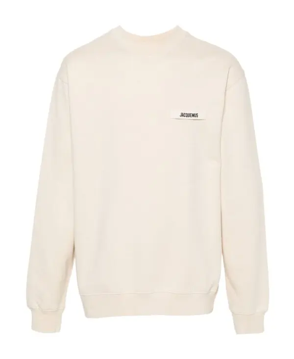 Jacquemus Logo-appliqué Jersey Sweatshirt - White