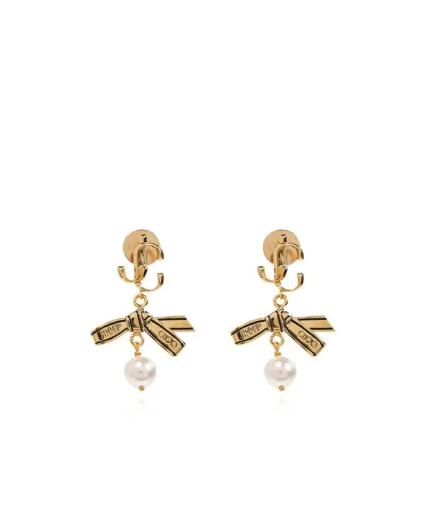 JIMMY CHOO Bow Pendant Earrings - Yellow