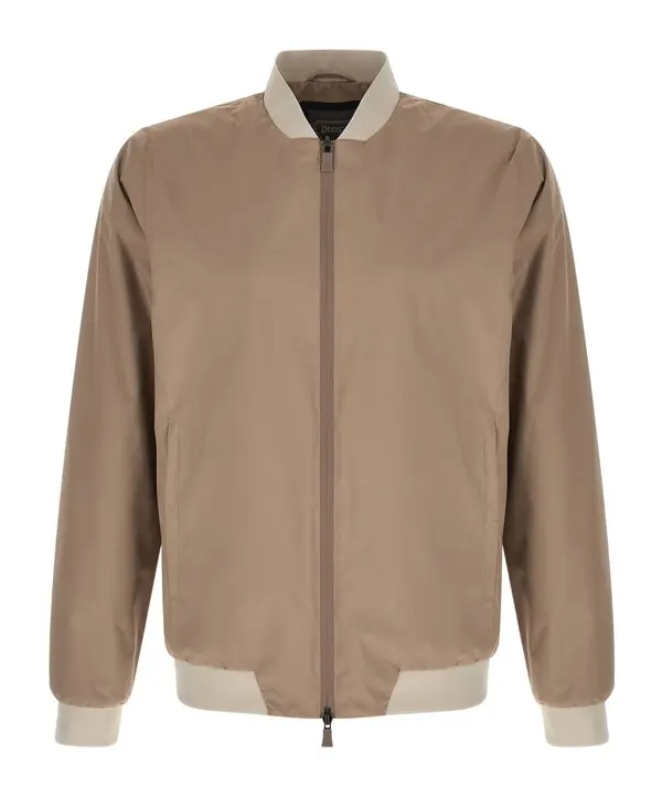 Herno Zip-up Bomber Jacket With Patch Pockets
