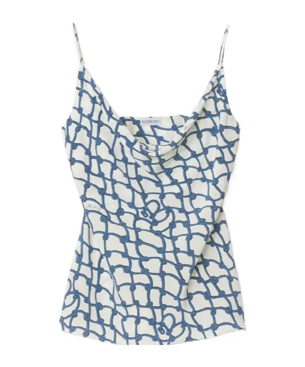 Burberry Allover Knot Printed Tank Top - Pool