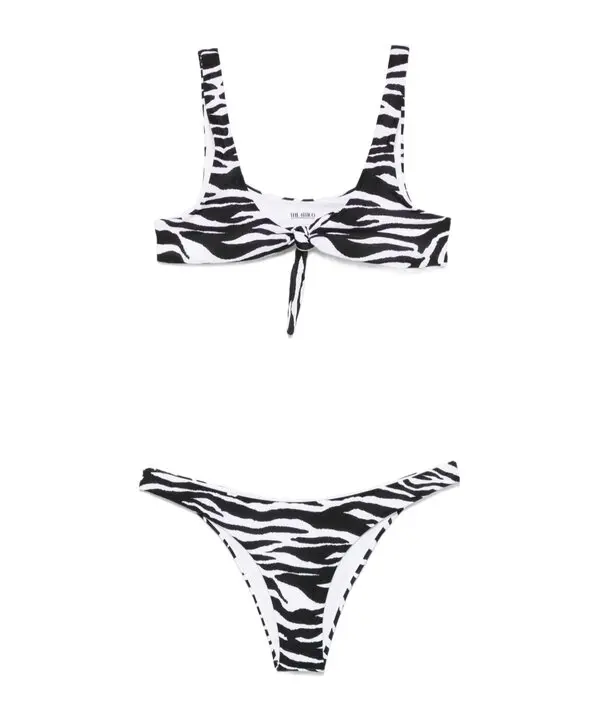 Attico Zebra-printed Bikini Set - Black