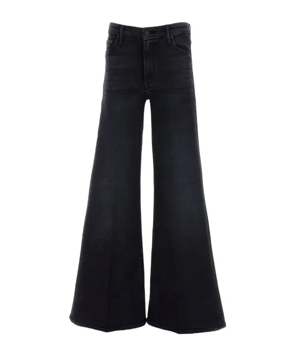 MOTHER The Roller Sneak Wide-leg Jeans - Black