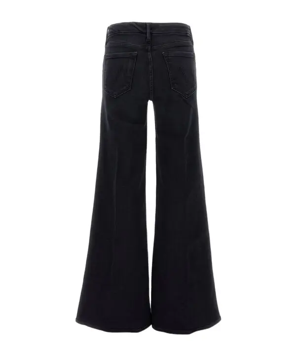 MOTHER The Roller Sneak Wide-leg Jeans - Black