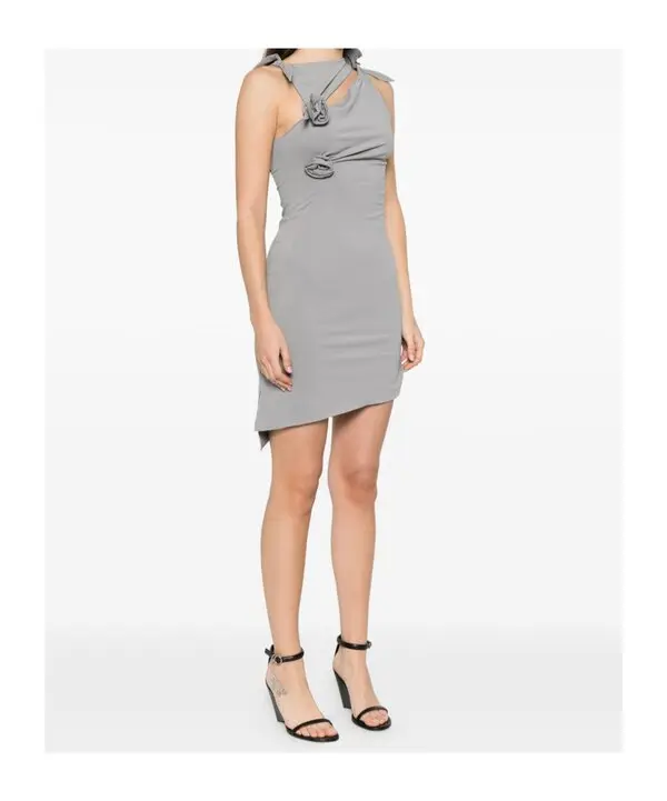 Coperni Bow Detail Cutout Dress - Grey