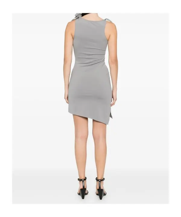 Coperni Bow Detail Cutout Dress - Grey