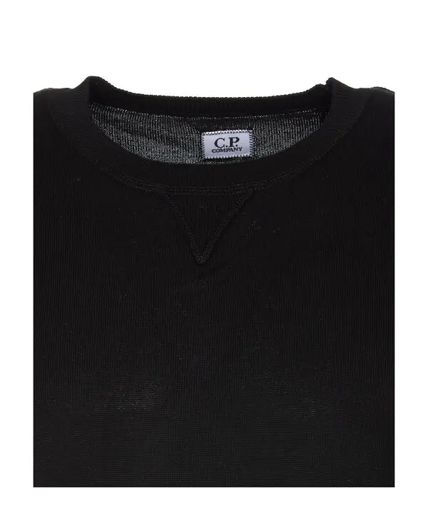 C.P. COMPANY Logo-appliqué Knitted Jumper - Black