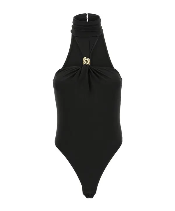 Elisabetta Franchi Embellished High-neck Bodysuit - Black